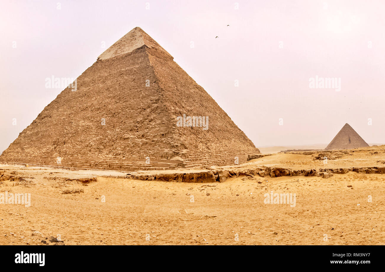 Egyptian pyramid in Giza. Architectural heritage of ancient Egyptian ...