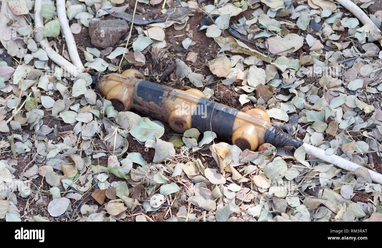Power supply on a campsite in Botswana - Selective focus Stock Photo ...