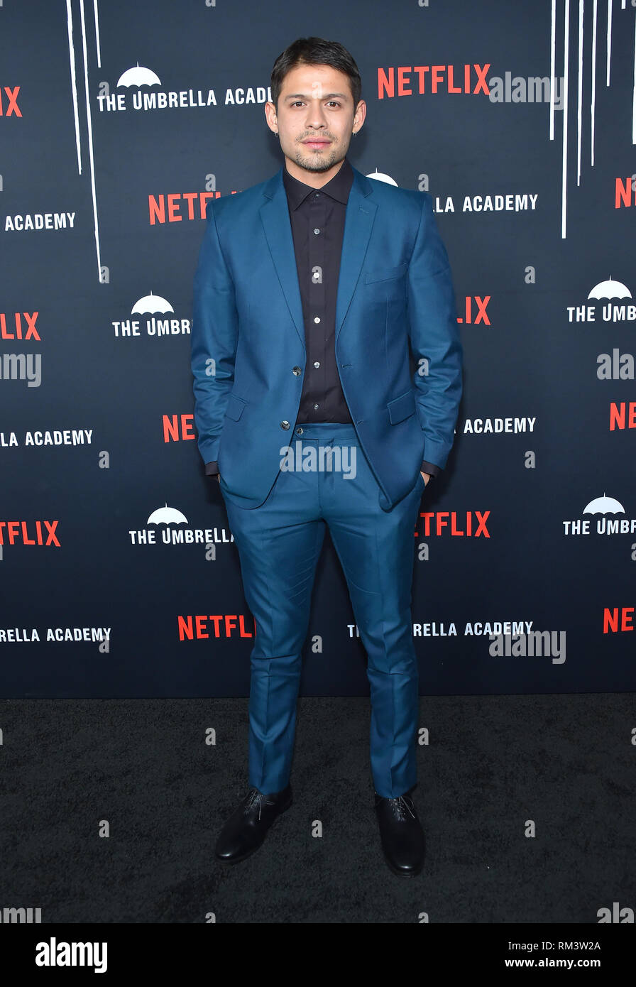 Hollywood, California, USA. 12th Feb, 2019. David Castaneda arrives for ...