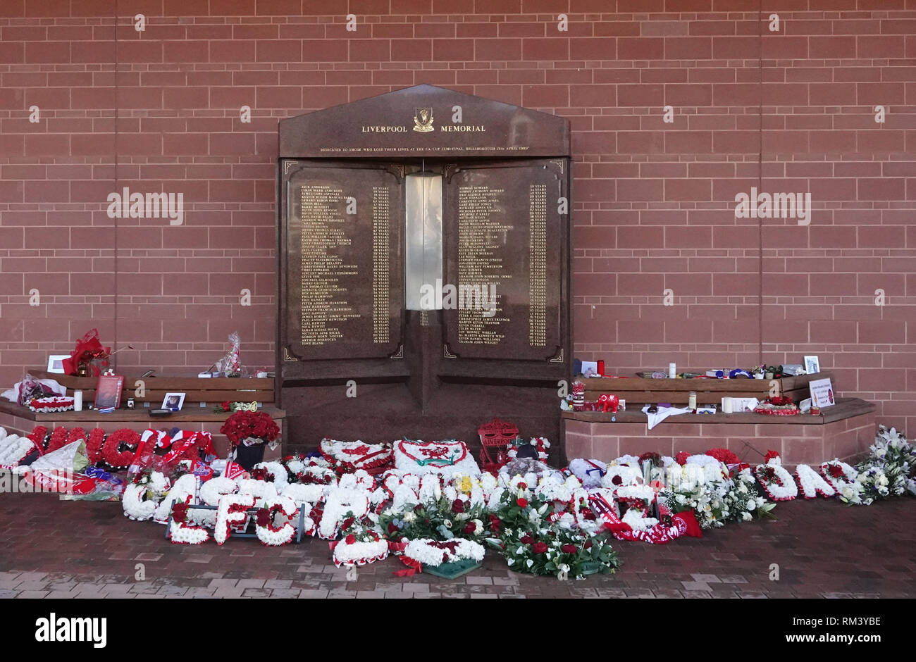 Liverpool, UK. 07th Feb, 2019. A memorial stone for the victims of the ...