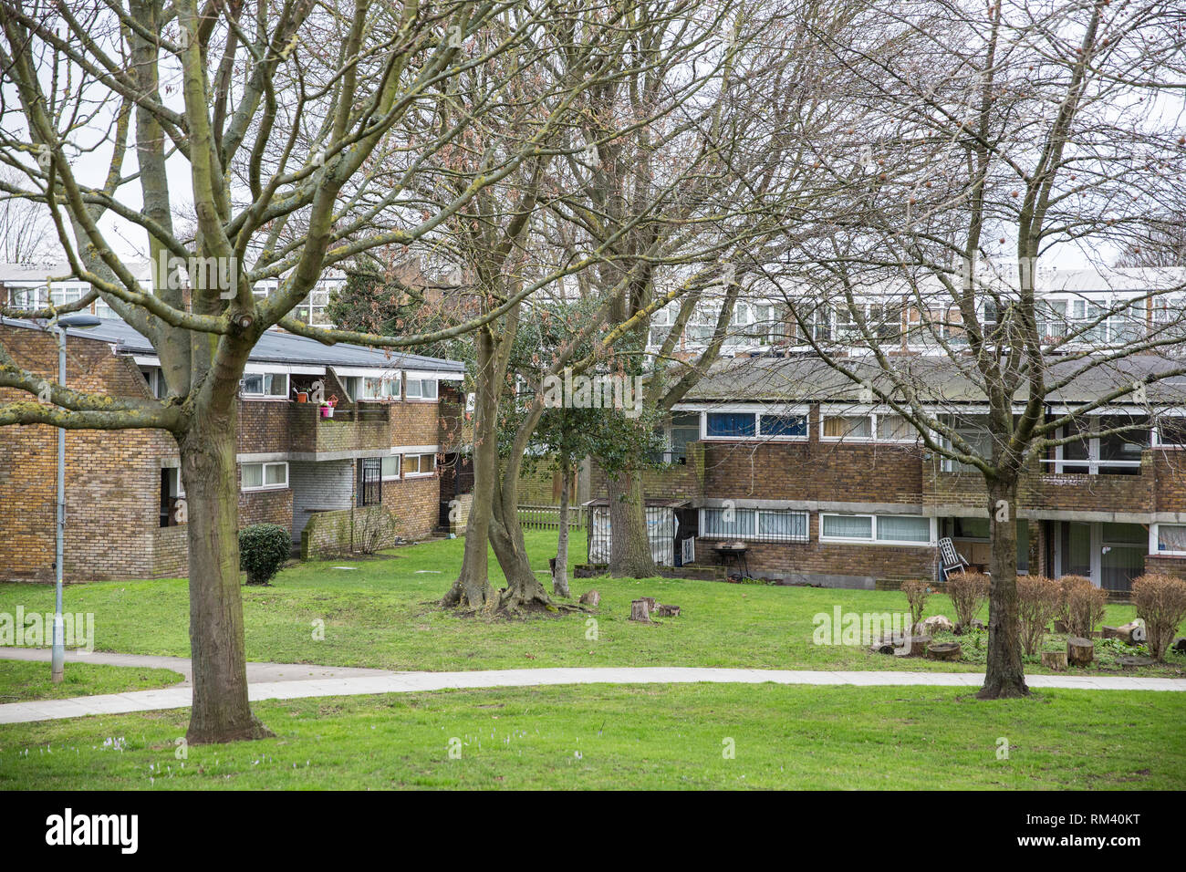 London, UK. 12th February, 2019. The Cressingham Gardens Estate, built ...