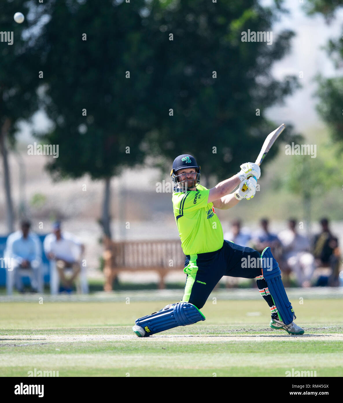Muscat, Oman. 13th Feb, 2019. Pic shows: Ireland captain, Paul Stirling ...