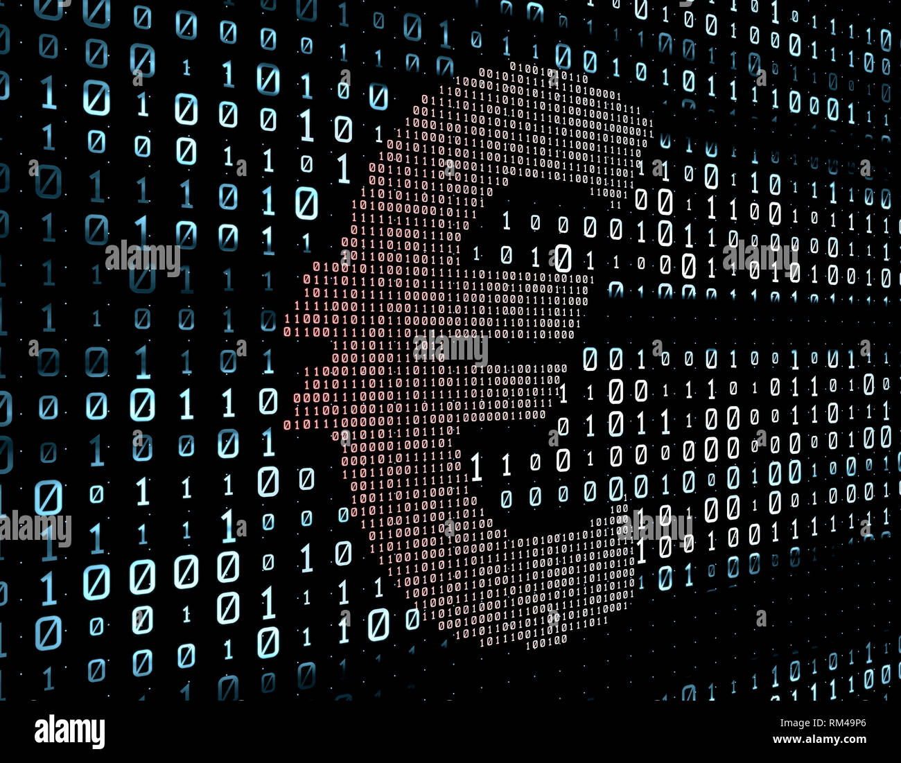 Binary code network matrix, Euro, data transmission and storage Stock Photo - Alamy