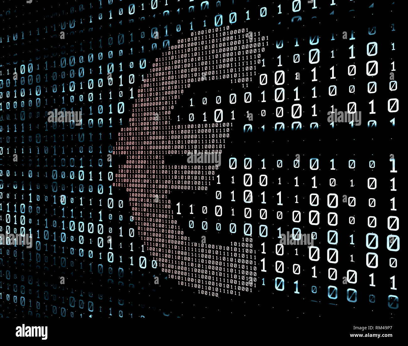 Binary code network matrix, Euro, data transmission and storage Stock Photo - Alamy