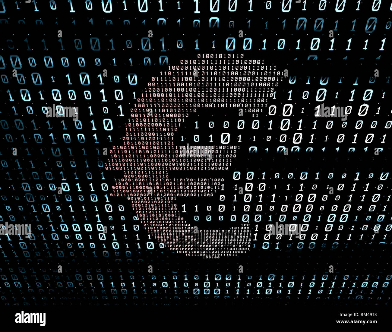 Binary code network matrix, Euro, data transmission and storage Stock Photo - Alamy