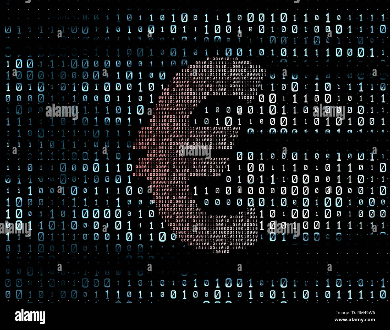 Binary code network matrix, Euro, data transmission and storage Stock Photo - Alamy