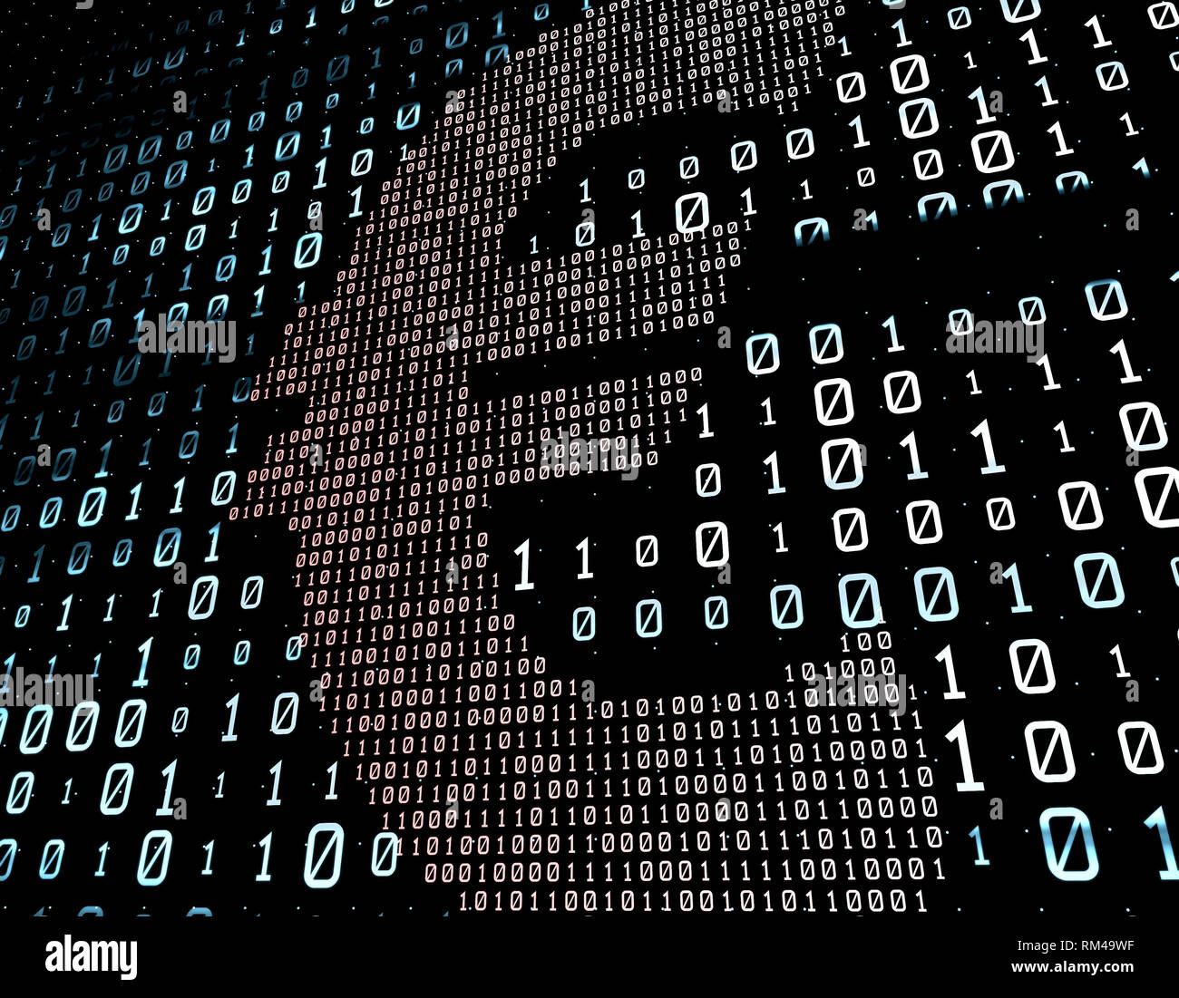Binary code network matrix, Euro, data transmission and storage Stock Photo - Alamy