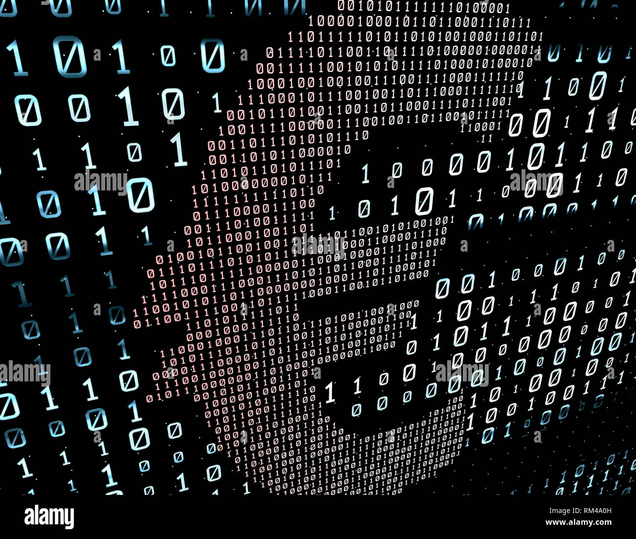 Binary code network matrix, Euro, data transmission and storage Stock Photo - Alamy