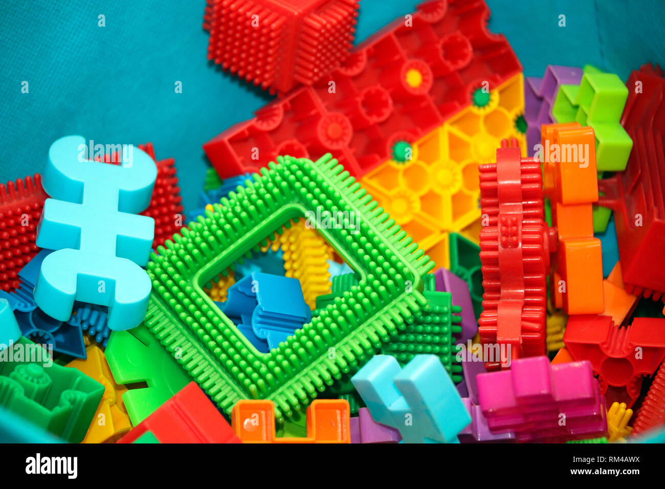 Colourful toy building blocks Stock Photo - Alamy