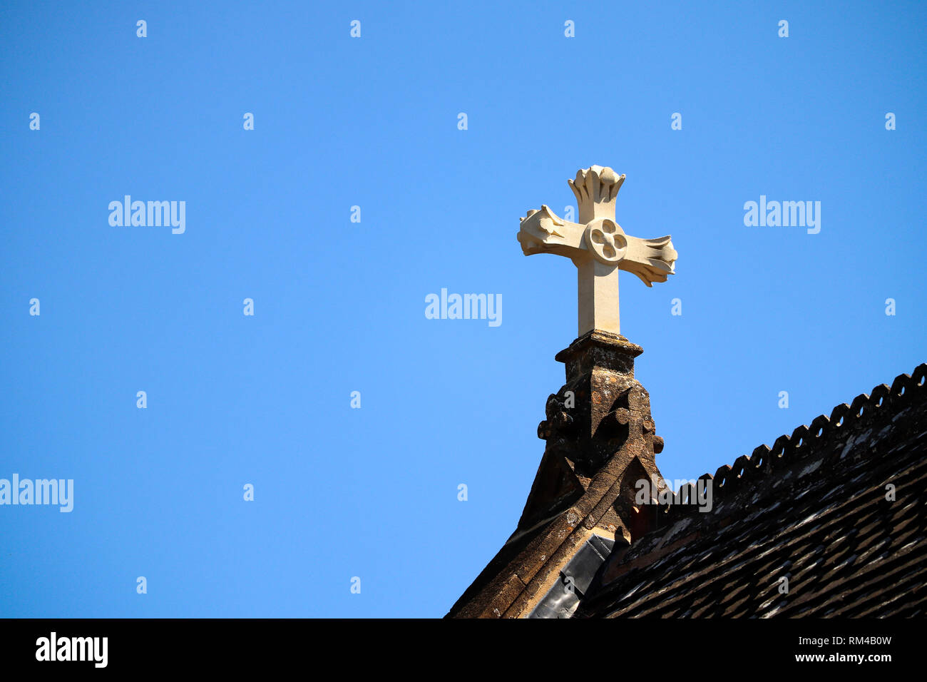 Religious cross on church roof Stock Photo - Alamy