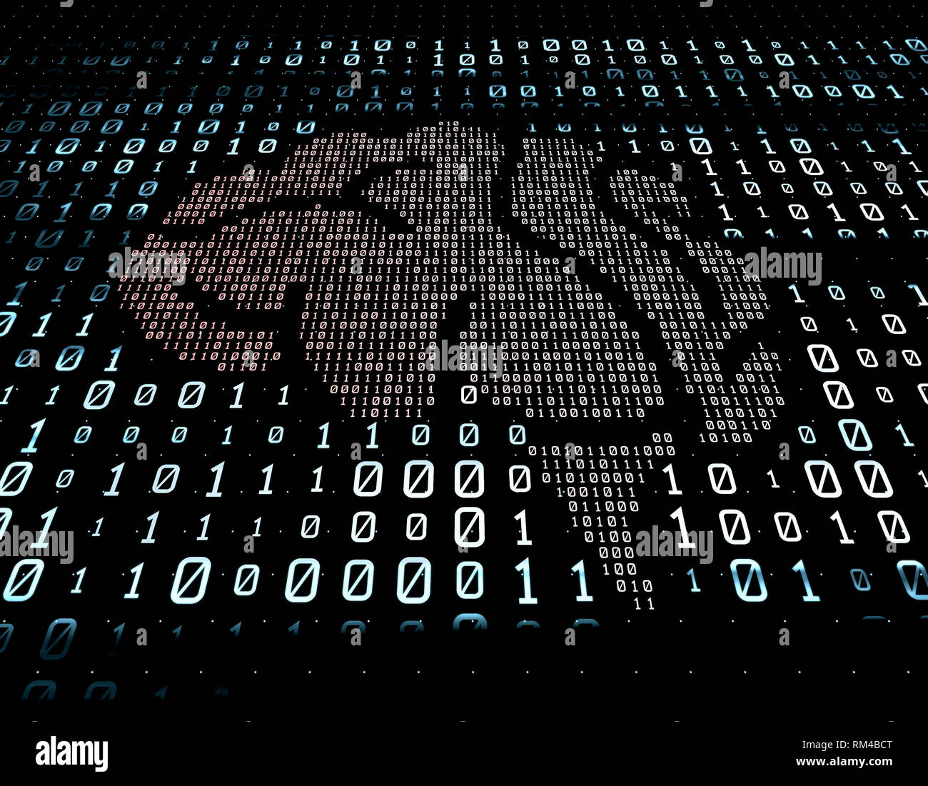 Binary Code Network Matrix Brain Data Transmission And Storage Stock