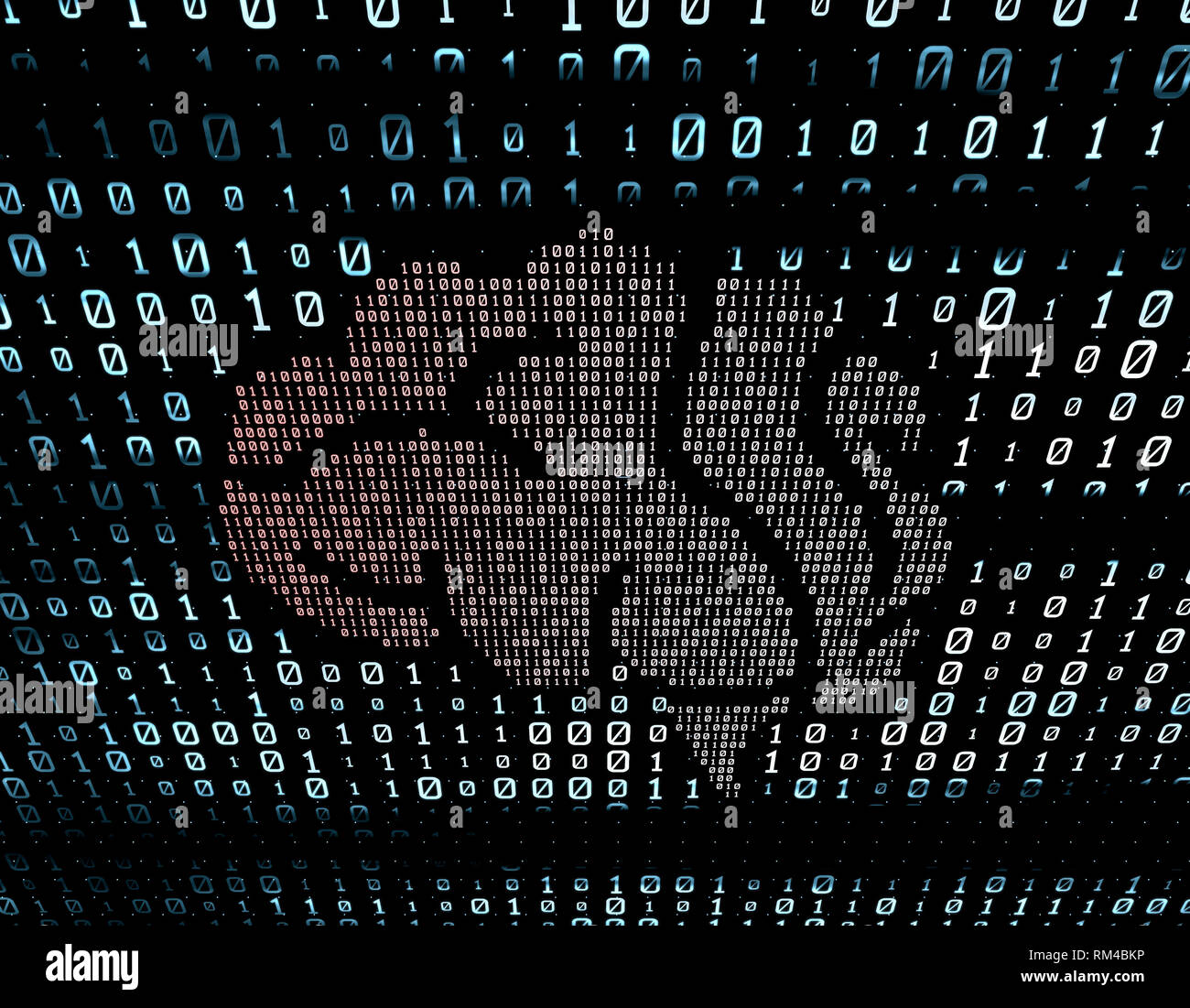 Binary code network matrix, brain, data transmission and storage Stock ...