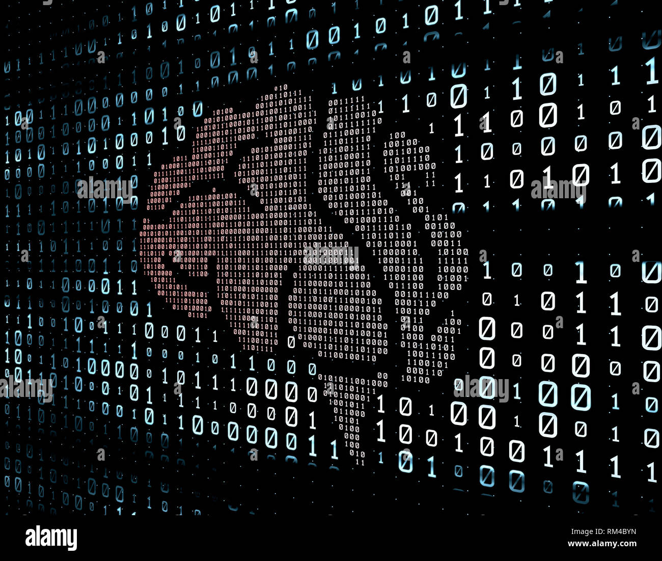 Binary code network matrix, brain, data transmission and storage Stock ...