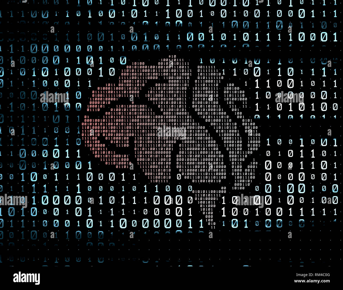 Binary code network matrix, brain, data transmission and storage Stock ...