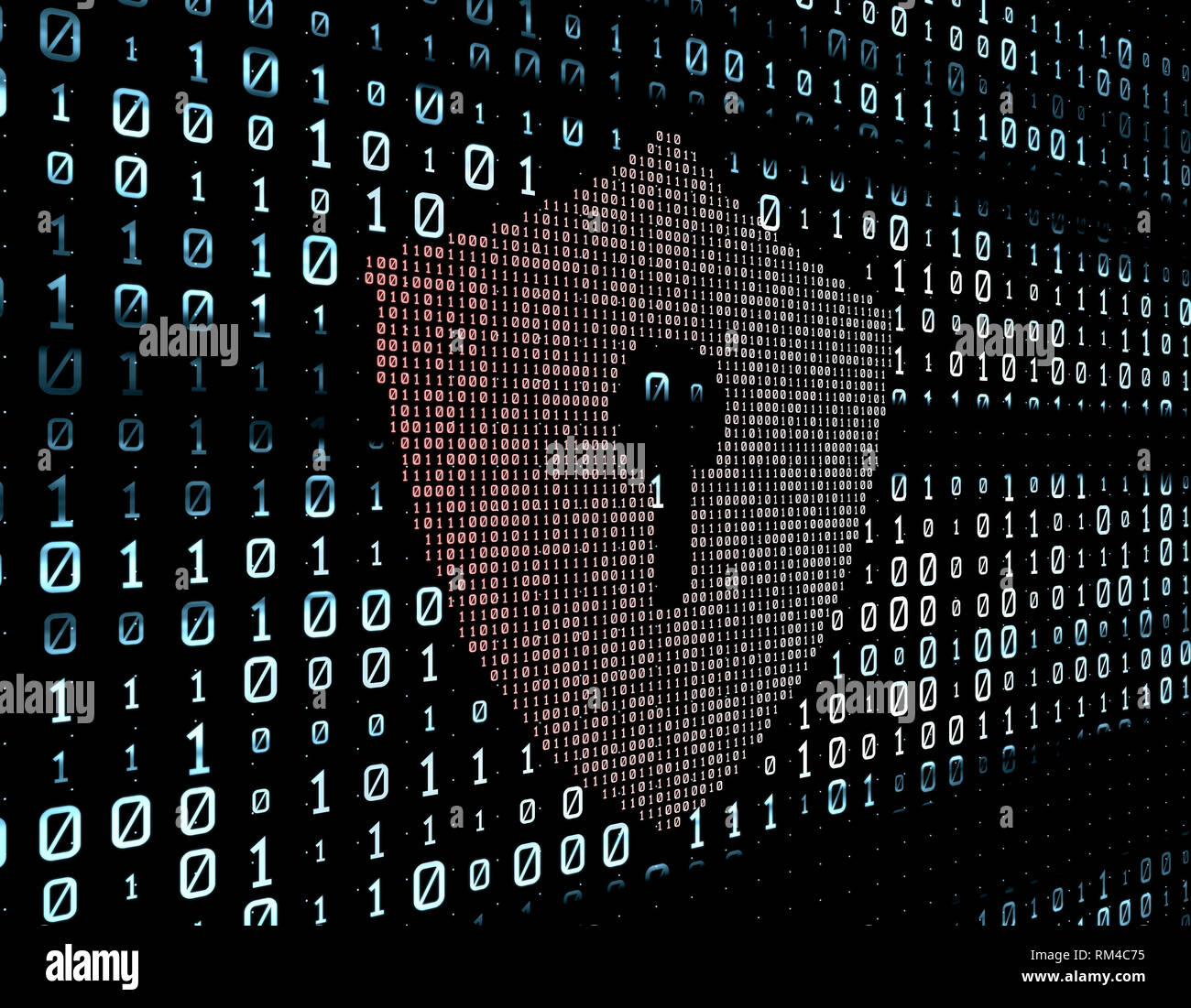 Binary code network matrix, shield, data transmission and storage Stock ...