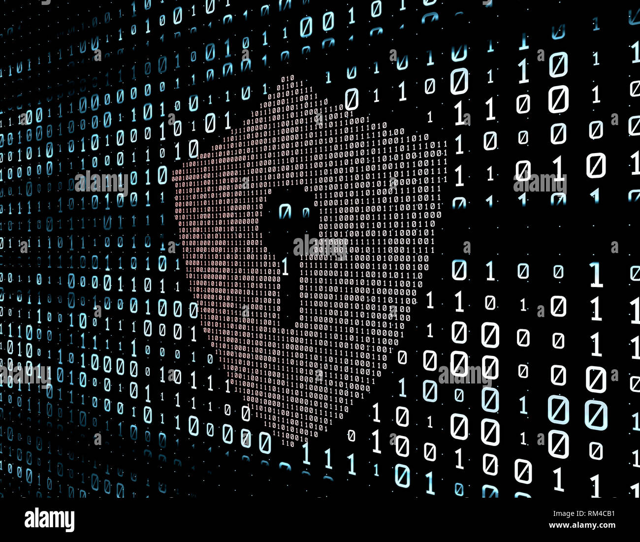 Binary code network matrix, shield, data transmission and storage Stock Photo - Alamy
