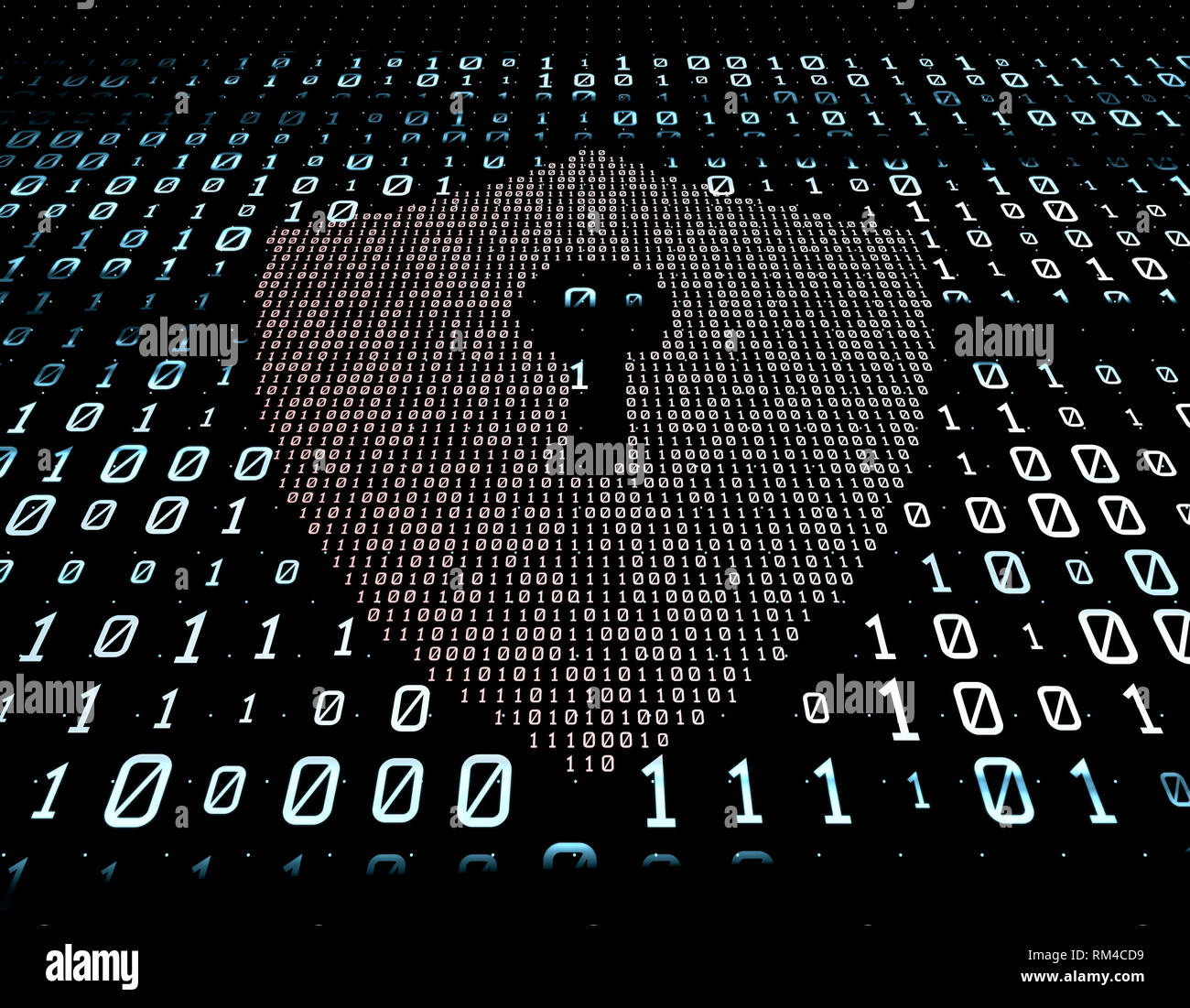 Binary code network matrix, shield, data transmission and storage Stock Photo - Alamy
