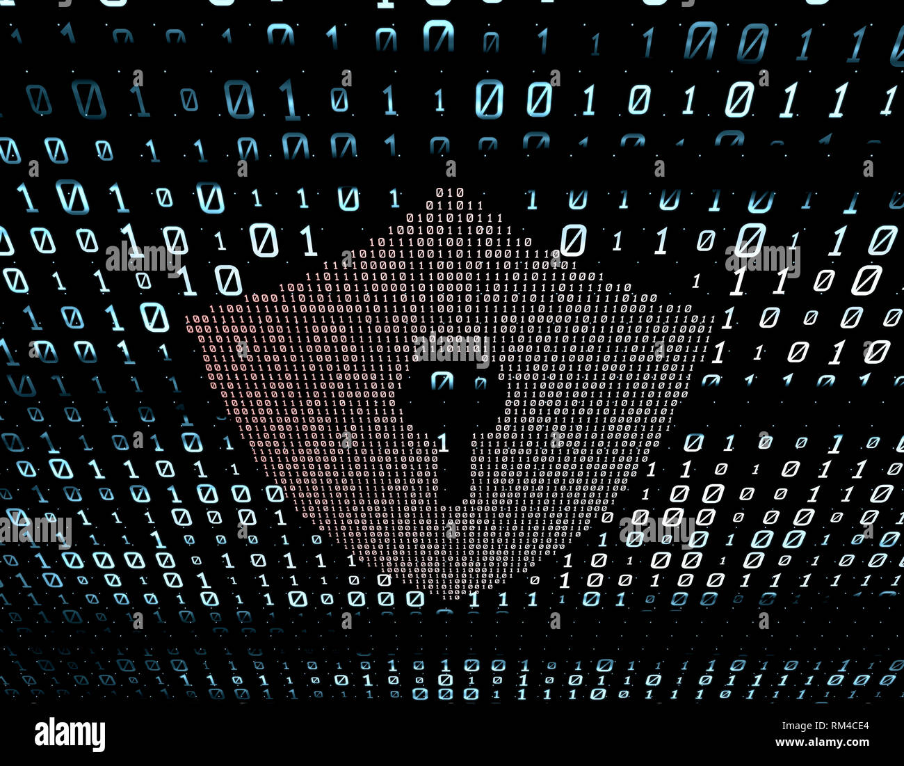 Binary code network matrix, shield, data transmission and storage Stock Photo - Alamy