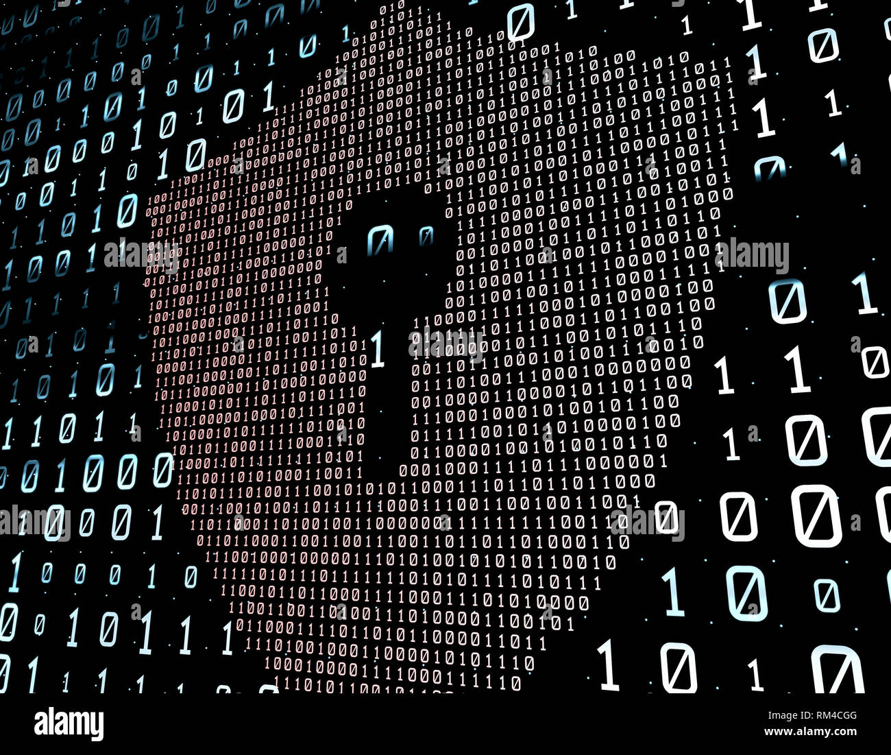 Binary code network matrix, shield, data transmission and storage Stock Photo - Alamy
