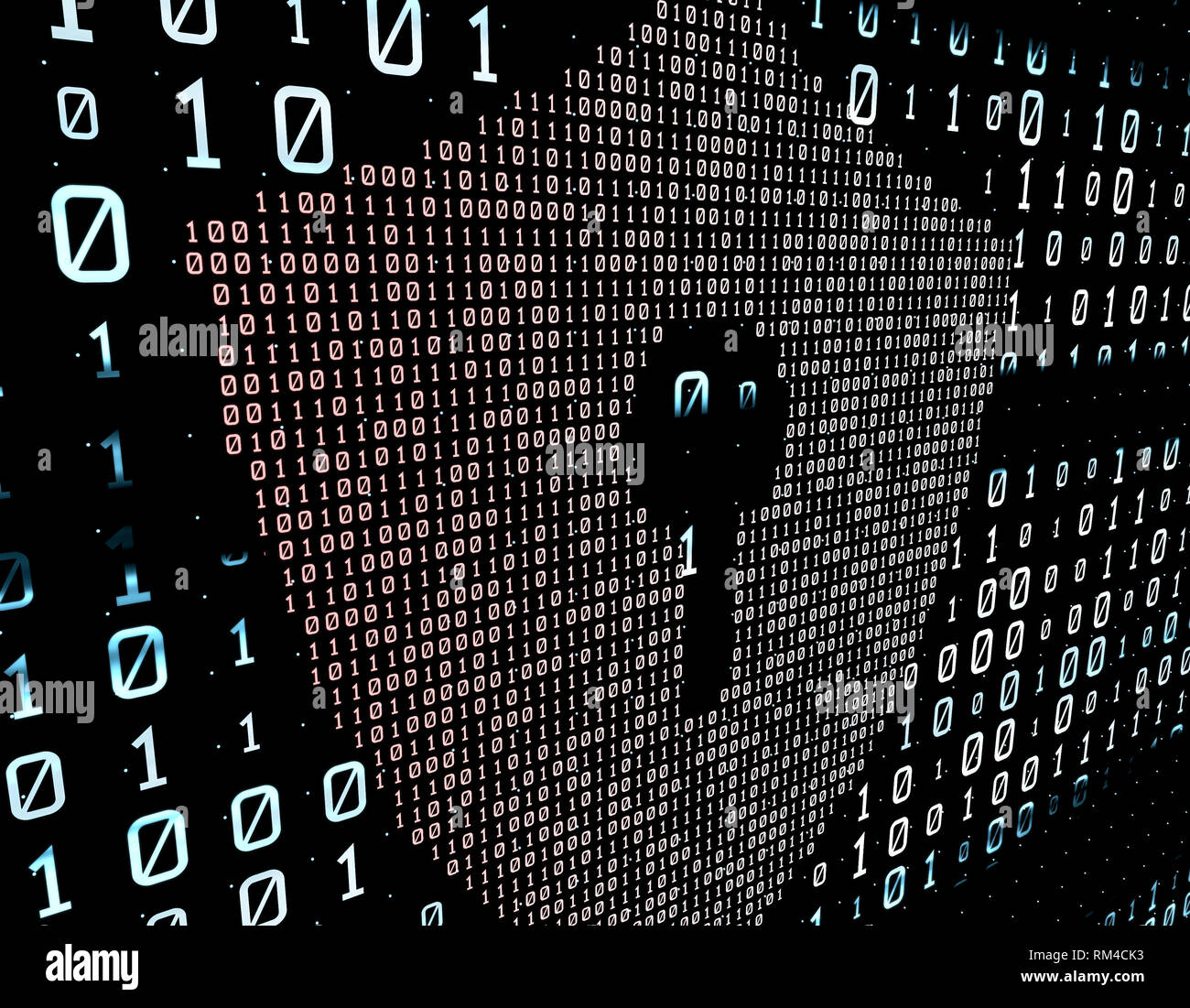 Binary code network matrix, shield, data transmission and storage Stock ...