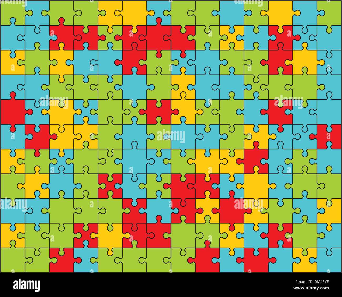 Separate pieces of colorful puzzle, seamless illustration Stock Photo ...