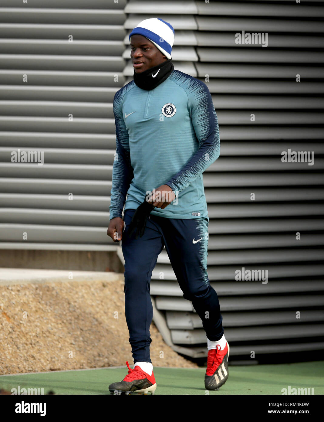 Chelsea's N'Golo Kante during the training session at Cobham Training ...