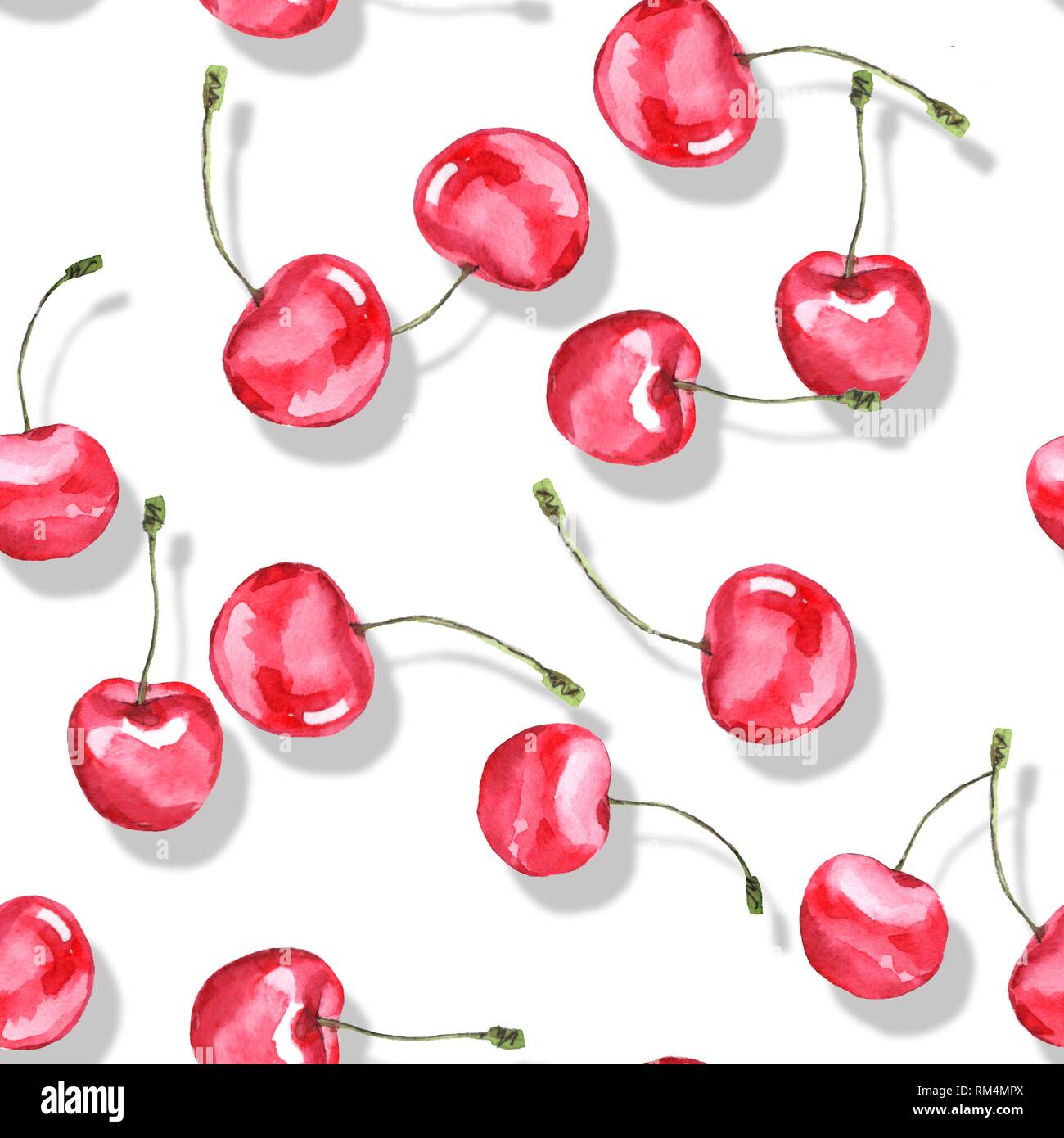 Cherry watercolor hi-res stock photography and images - Alamy