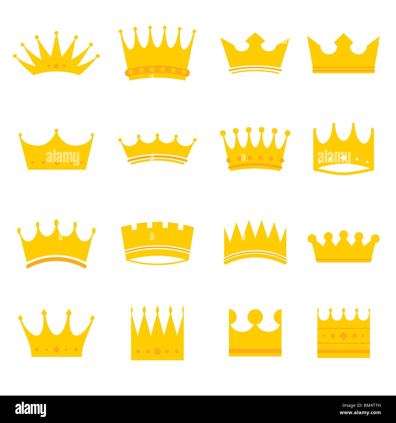Set of golden modern crowns icons Stock Vector Image & Art - Alamy