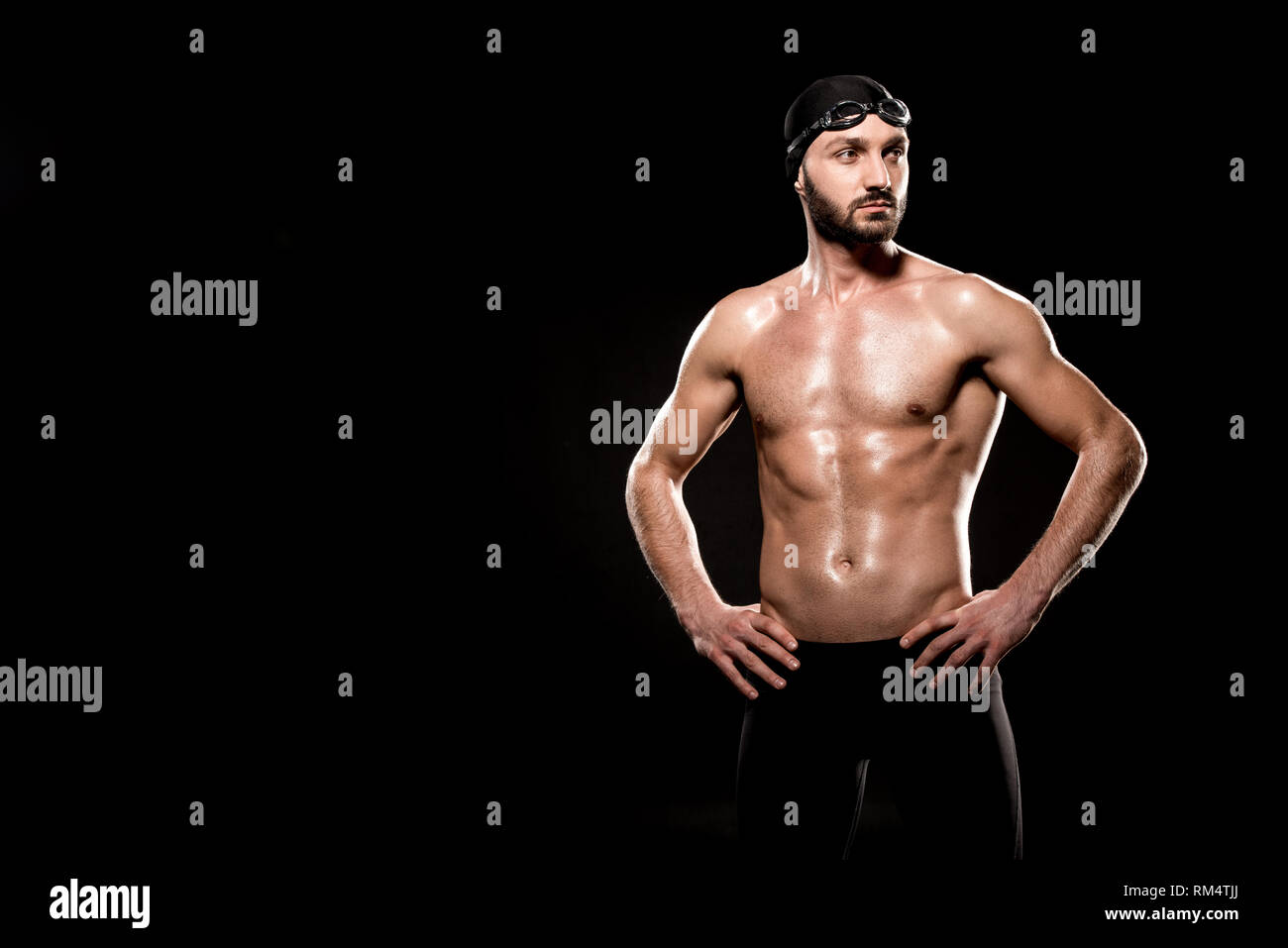 Muscular man standing in swimming hi-res stock photography and images ...