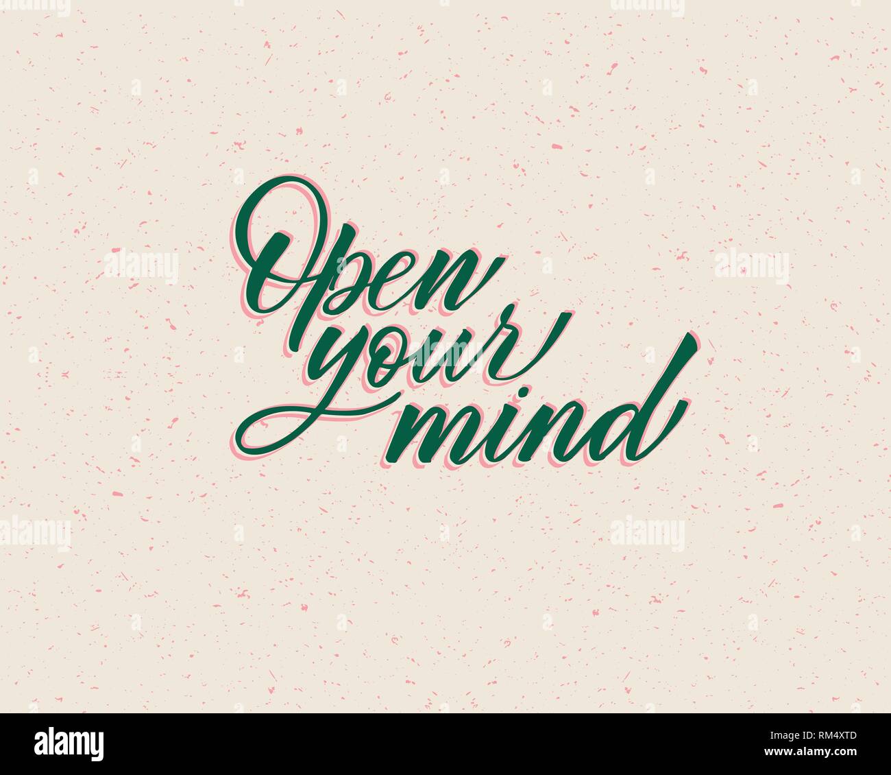 Open your mind - hand lettering inscription to holiday design, black ...