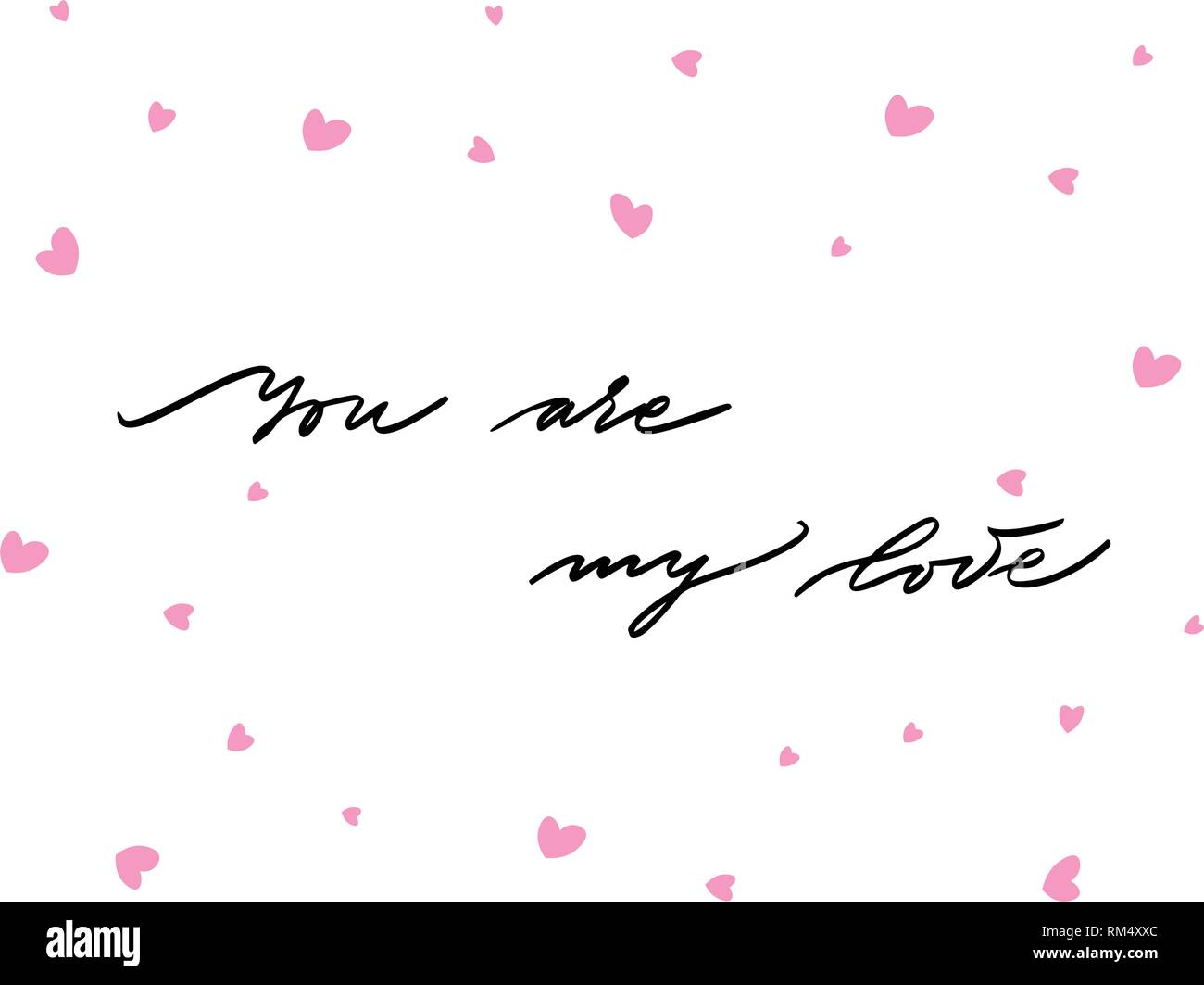 Love you black white hand written Cut Out Stock Images & Pictures - Alamy