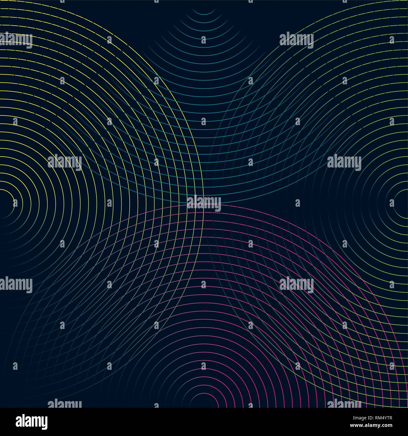 Multicolored lines. Colorful lines concentric background Illustration ...