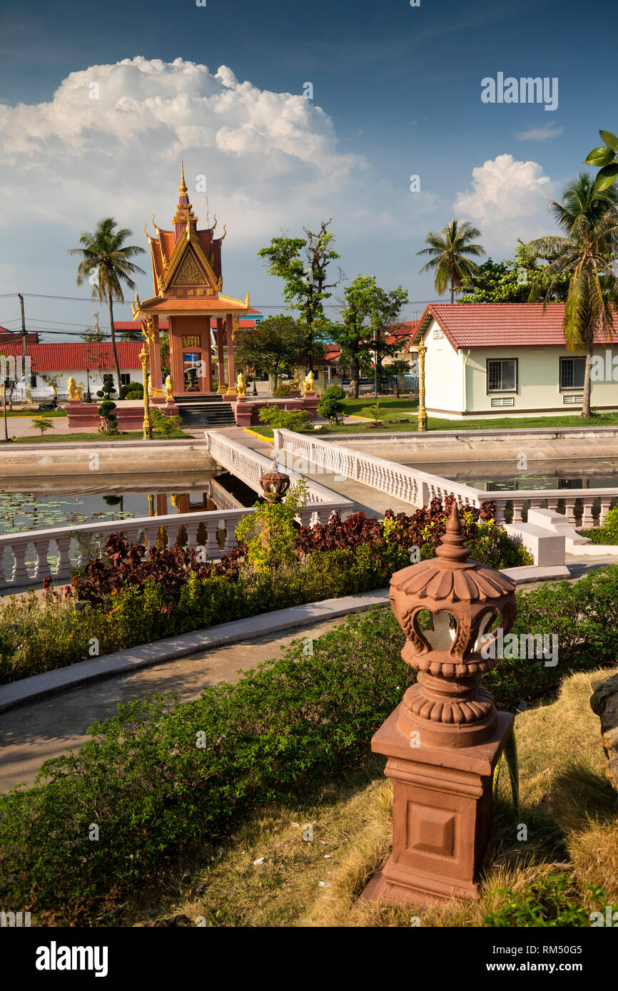 Cambodia, Kampot Province, Kampot, Lotus Pond, urban park and garden ...
