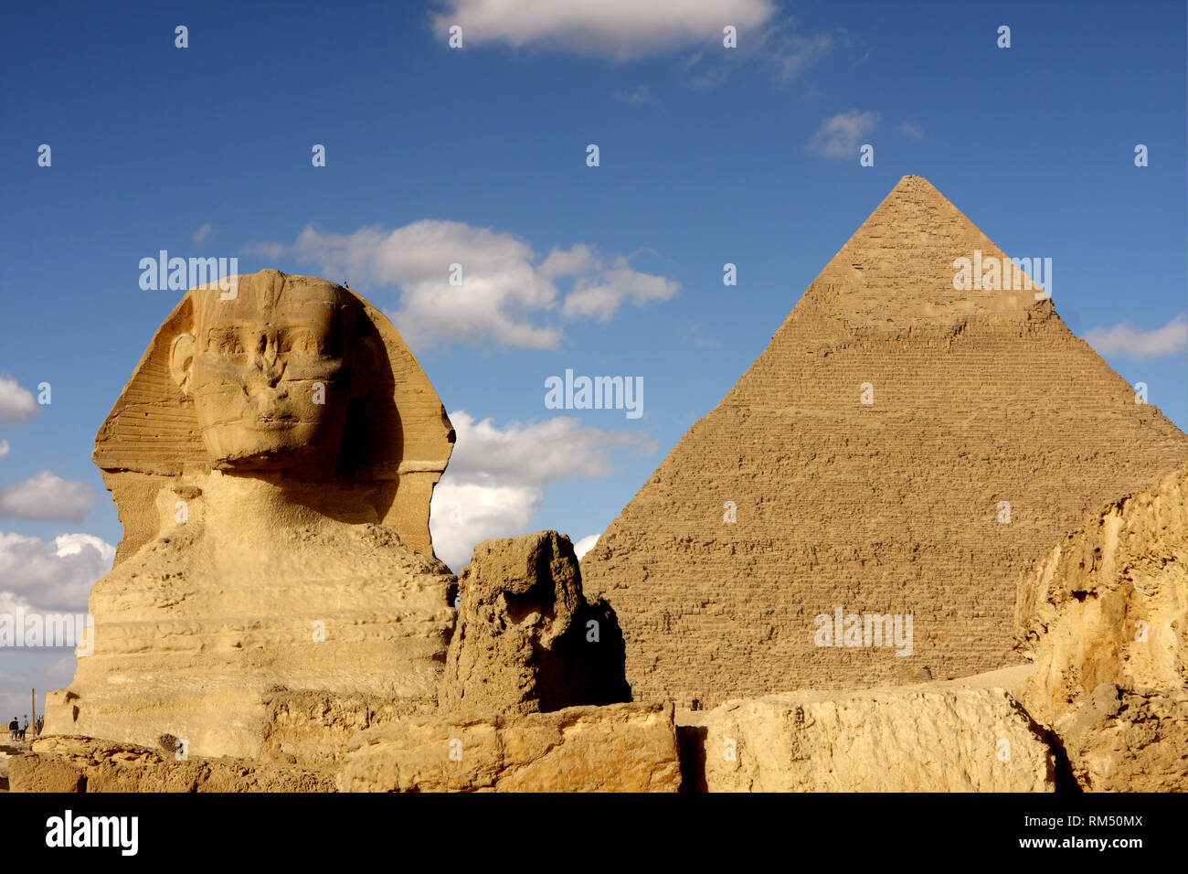 sphynx at pyramids of giza,cairo egypt Stock Photo - Alamy