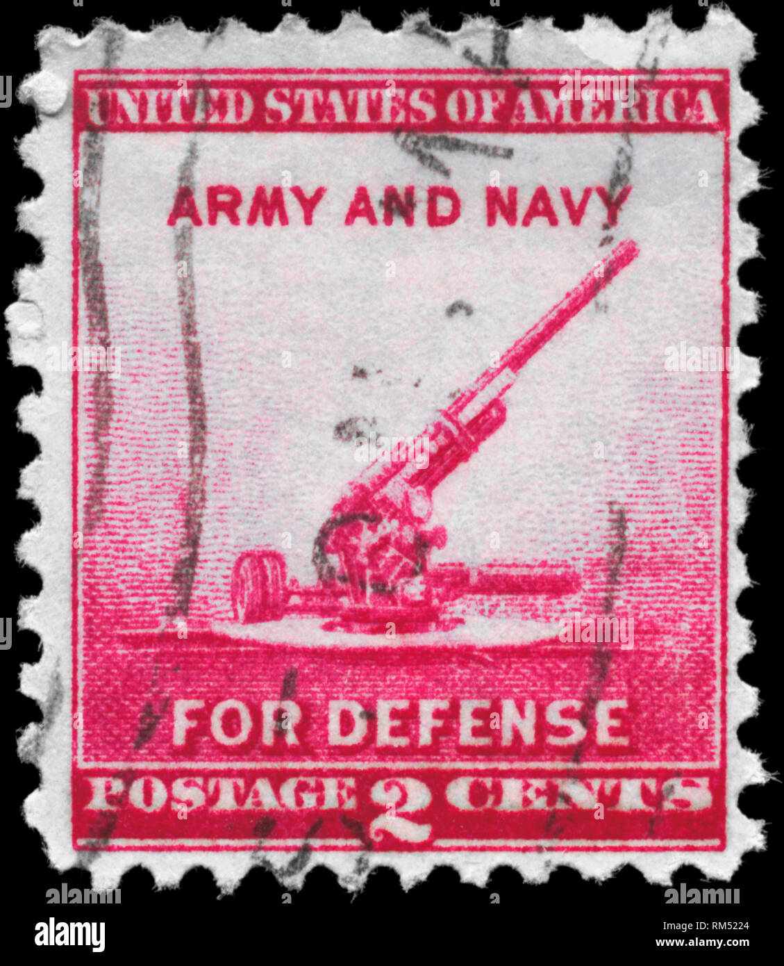 USA - CIRCA 1940: A Stamp printed in USA shows the 90-millimeter ...