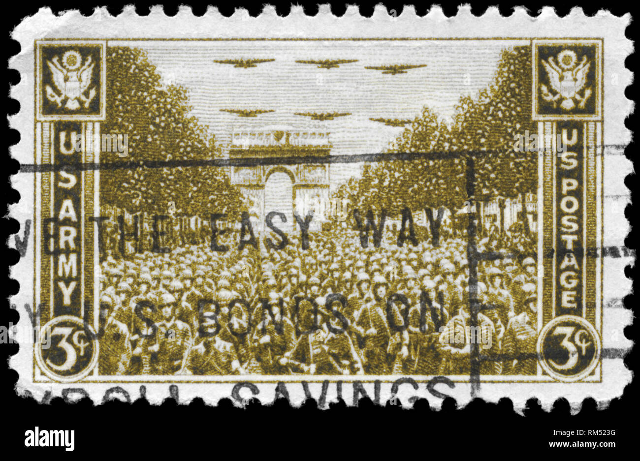 USA - CIRCA 1945: A Stamp printed in USA shows the US Troops Passing ...