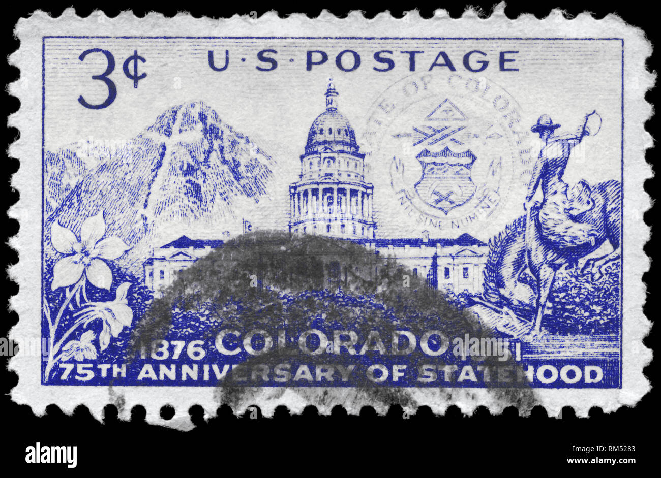 USA - CIRCA 1951: A Stamp printed in USA shows the Colorado Capitol and ...