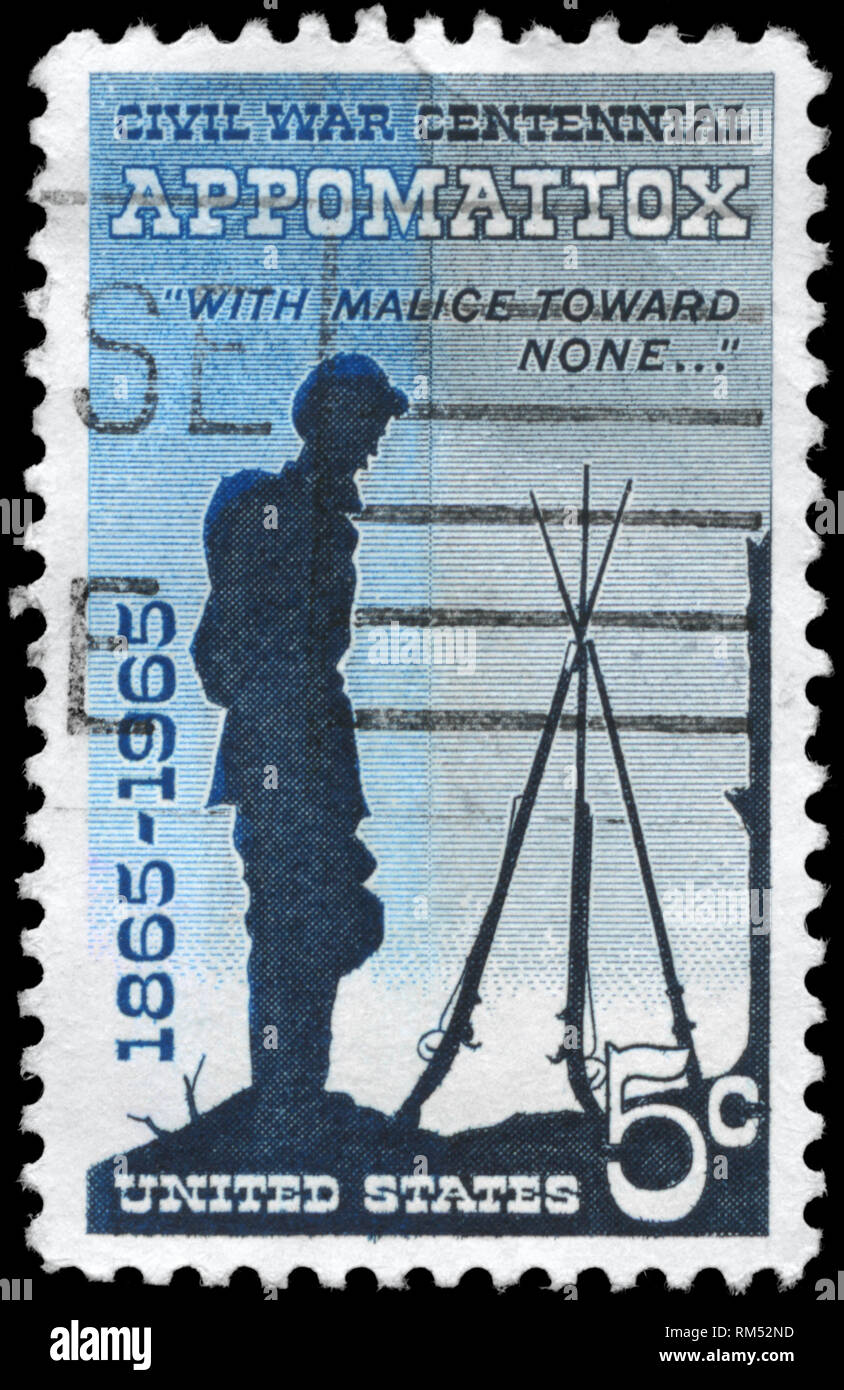 USA - CIRCA 1965: A Stamp printed in USA shows the Soldier with the ...