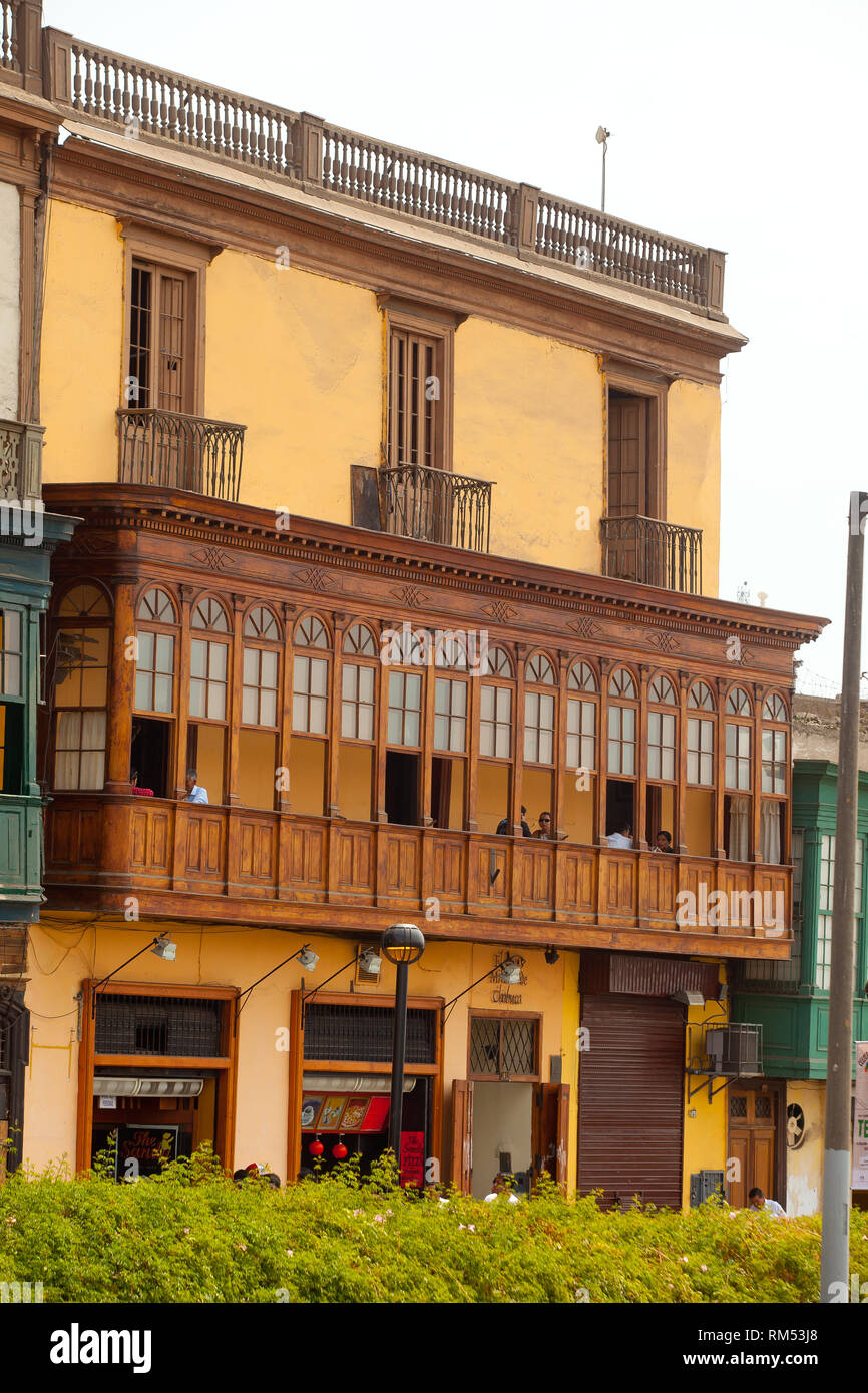 Traditional balconies in Lima,Peru Stock Photo - Alamy