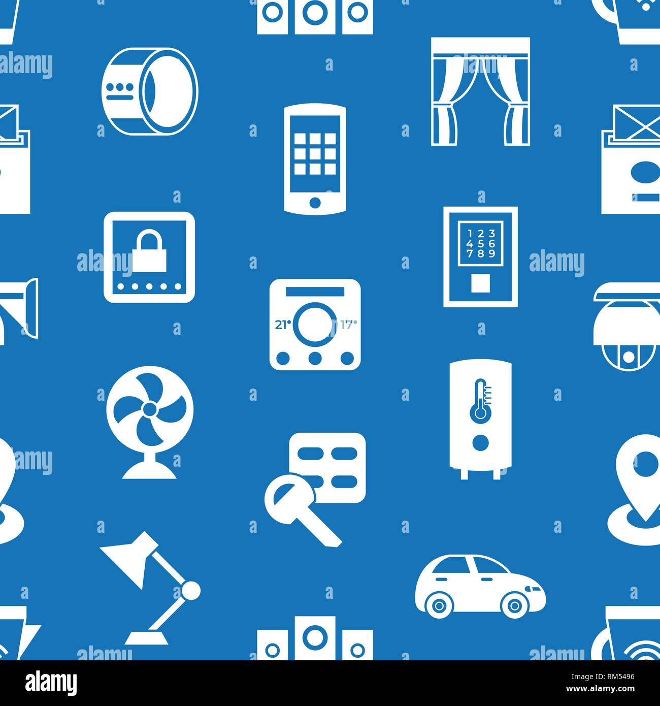 Digital vector smart and digital house simple icons, flat style ...