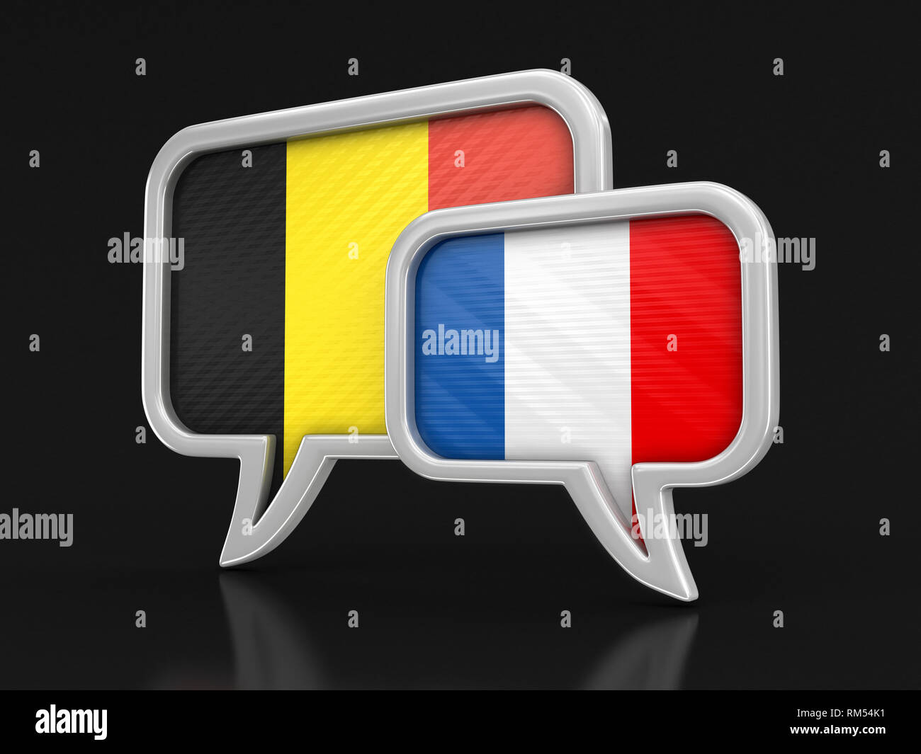 Speech bubbles with flags. Image with clipping path Stock Photo - Alamy