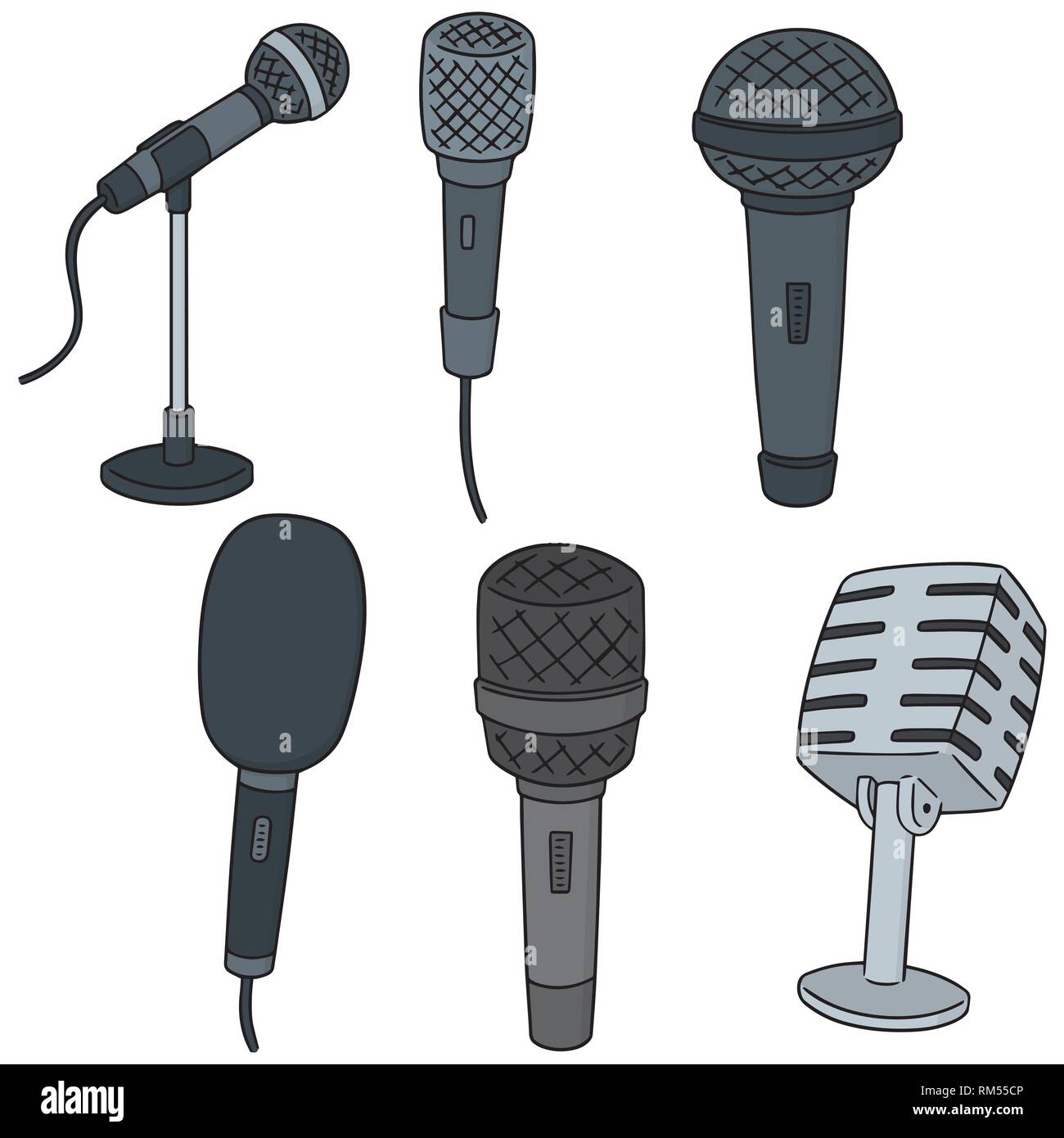 vector set of microphone Stock Vector Image & Art - Alamy