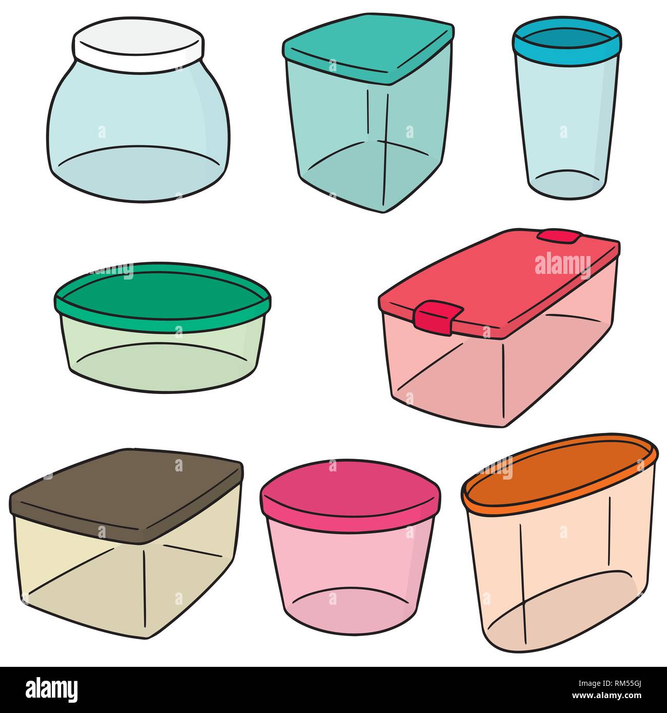 vector set of plastic container Stock Vector Image & Art - Alamy