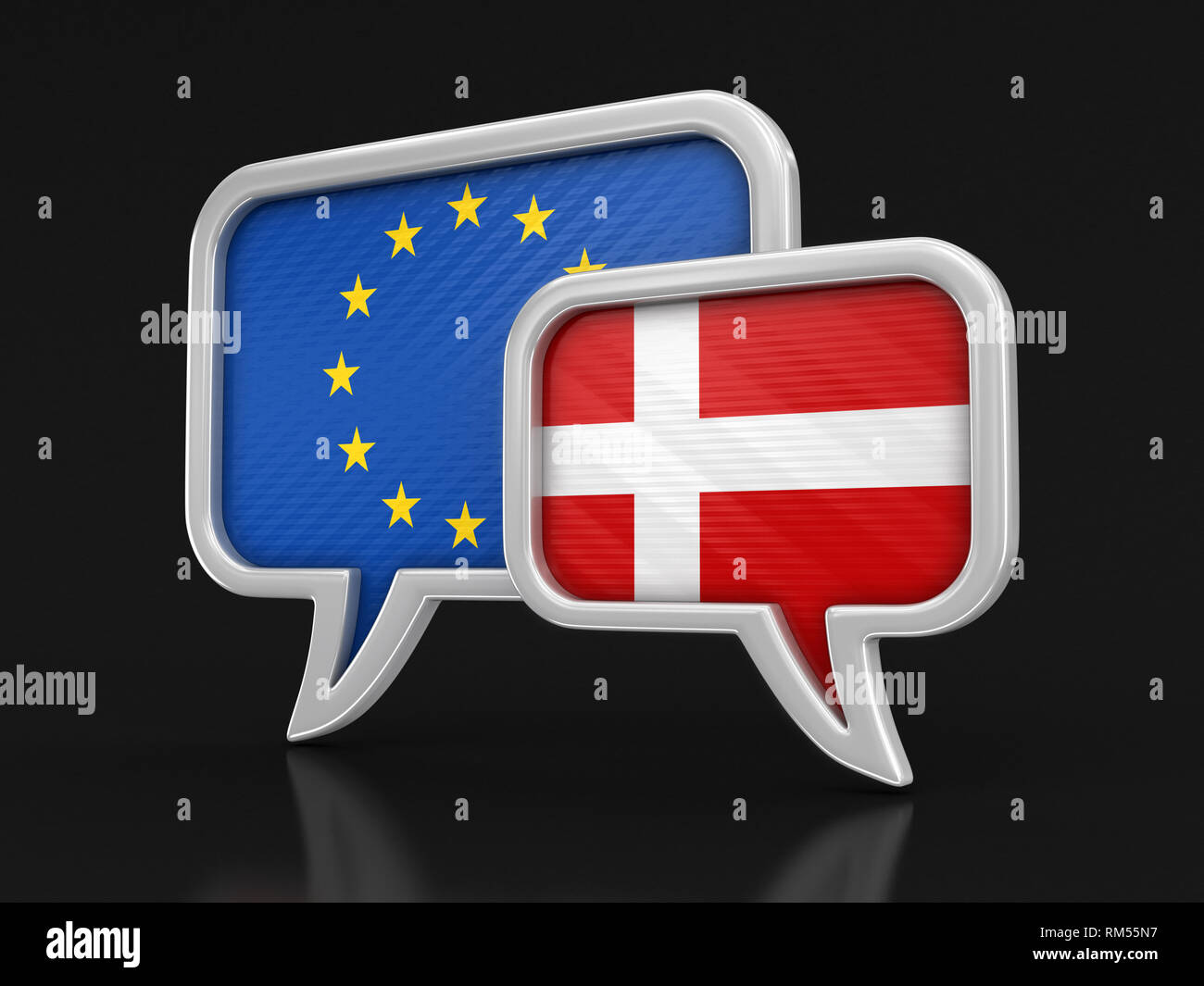 Speech bubbles with flags. Image with clipping path Stock Photo - Alamy