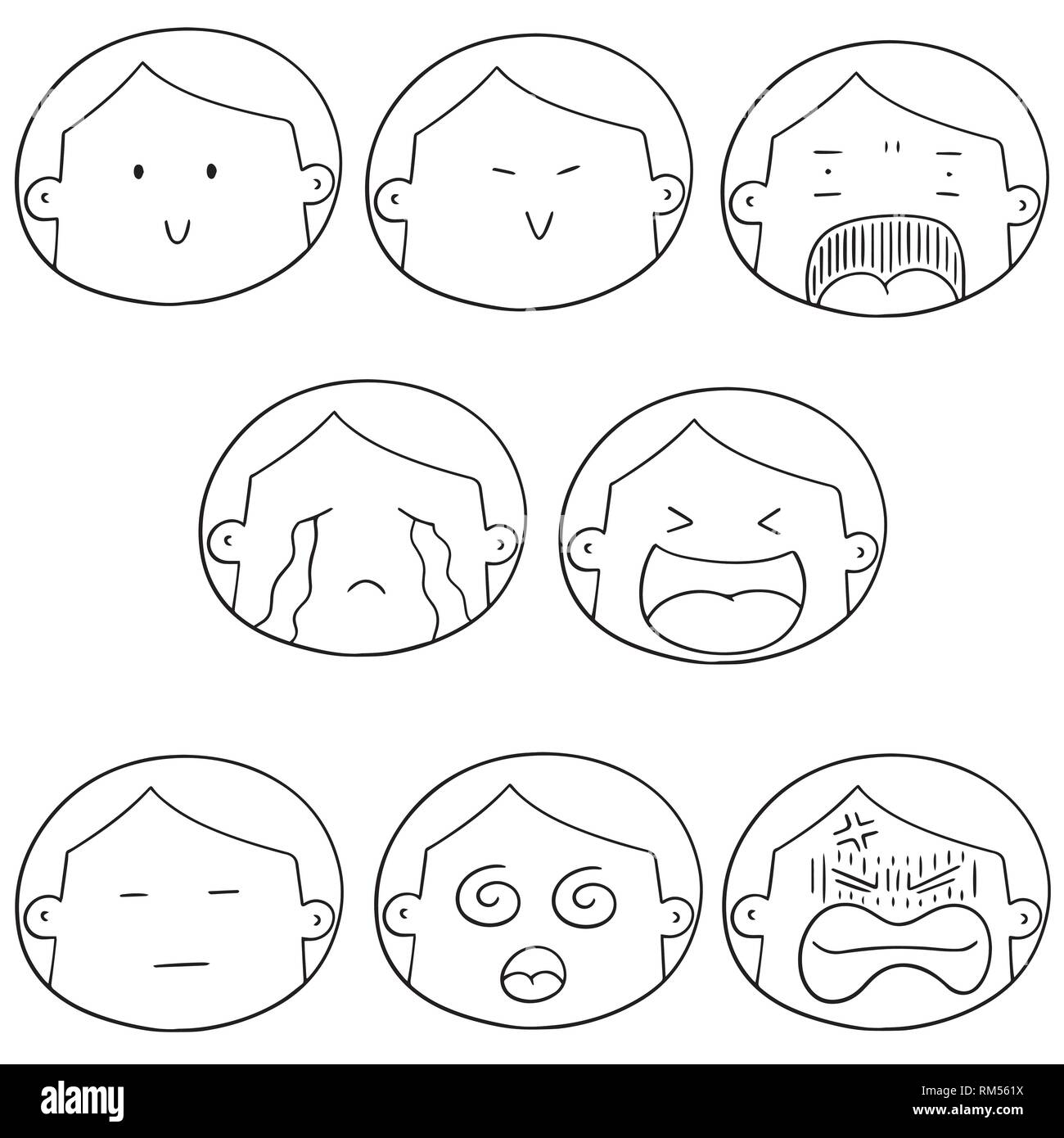vector set of boy face Stock Vector Image & Art - Alamy