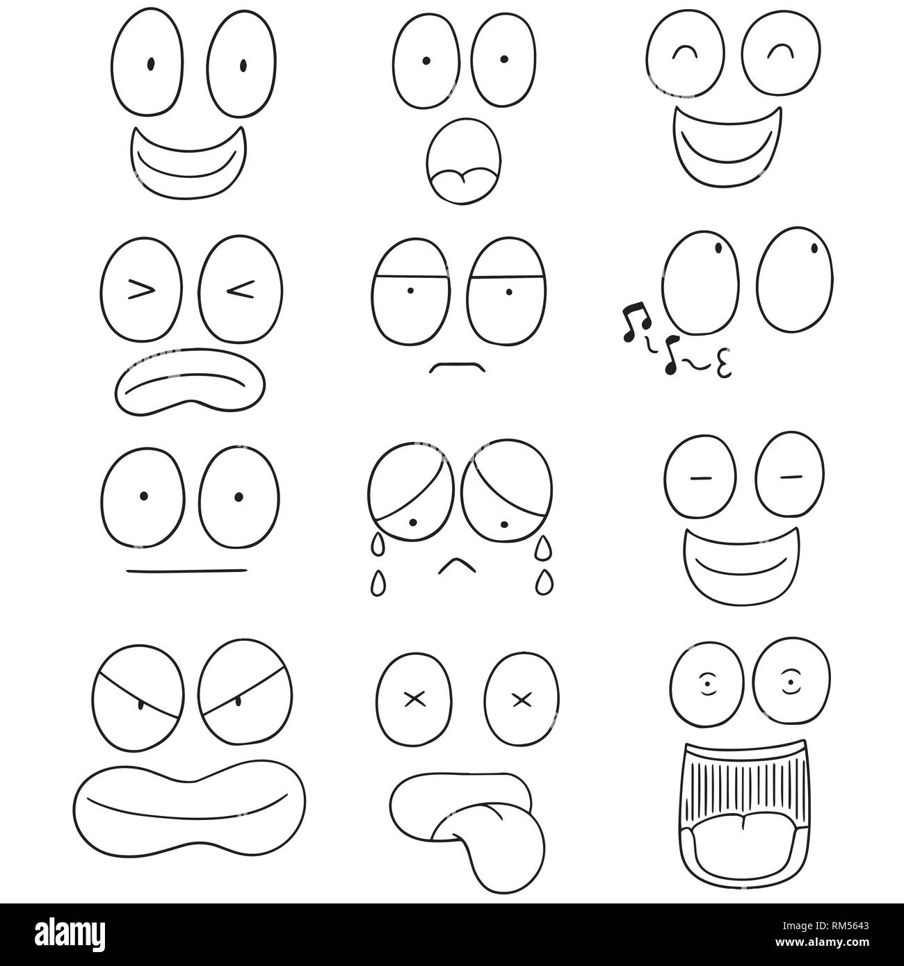 vector set of cartoon face Stock Vector Image & Art - Alamy