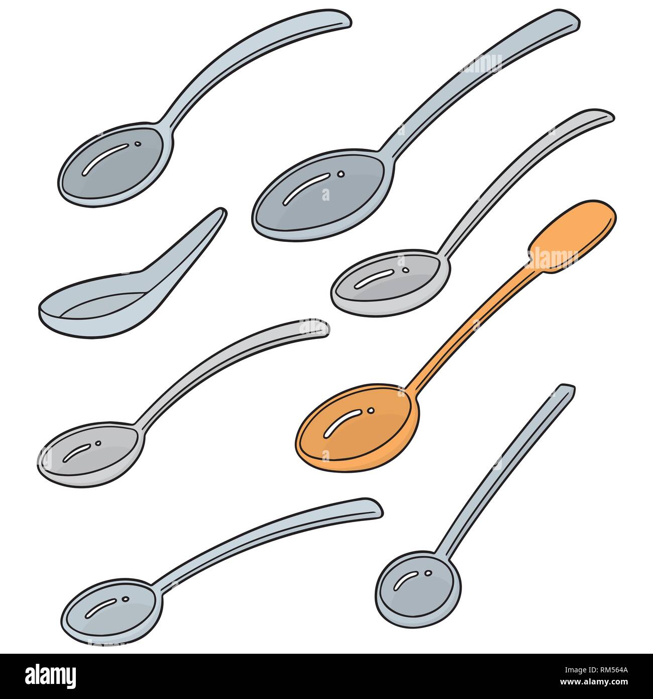 vector set of spoon Stock Vector Image & Art - Alamy