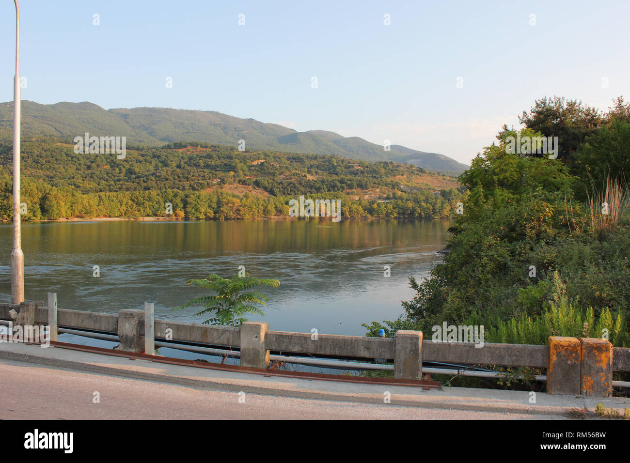Aliakmonas or Haliacmon river and Dam in North Greece Stock Photo - Alamy