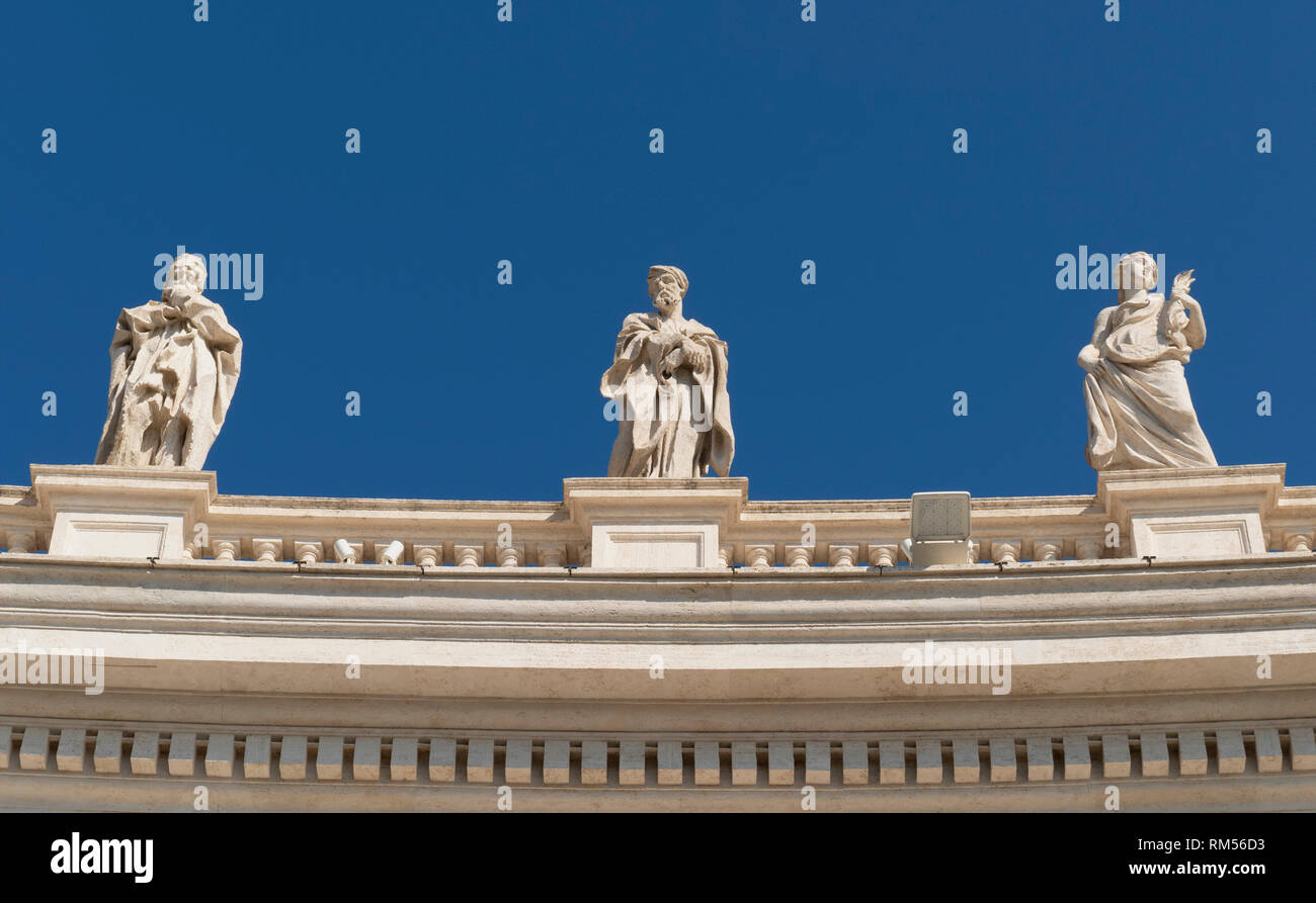 statues of the apostles on the St. Peter's Basilica, San Pietro in ...