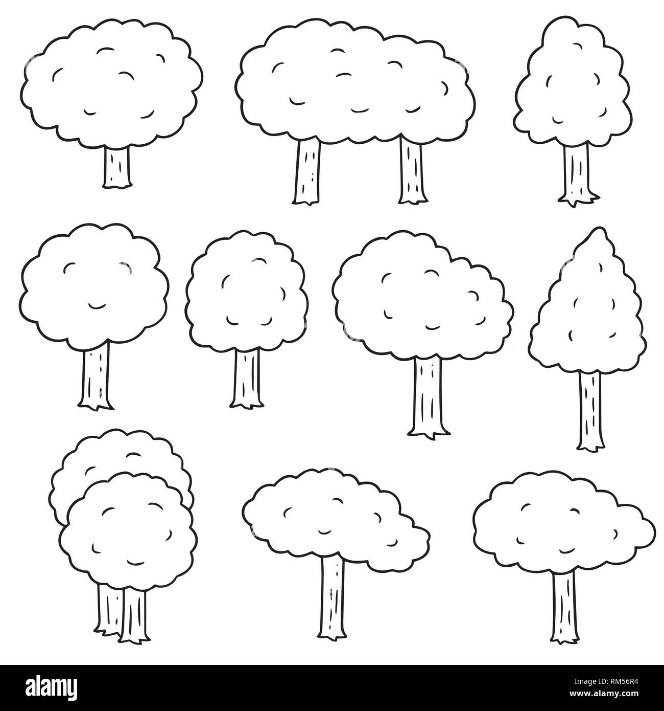 vector set of trees Stock Vector Image & Art - Alamy